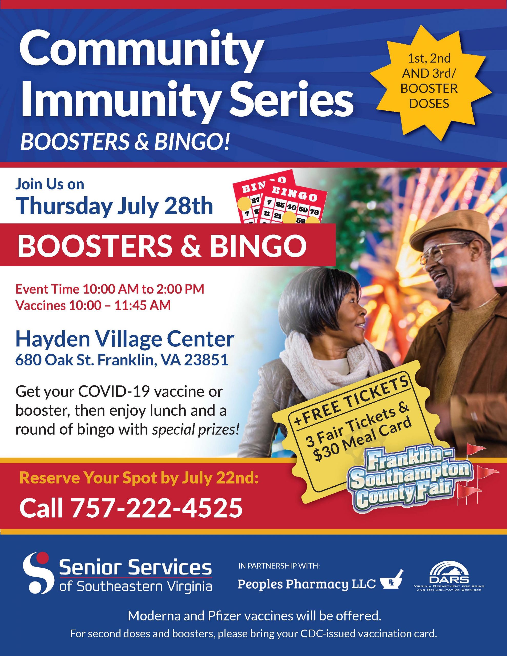 Boosters & Bingo: Community Immunity Series - https://www.ssseva.org